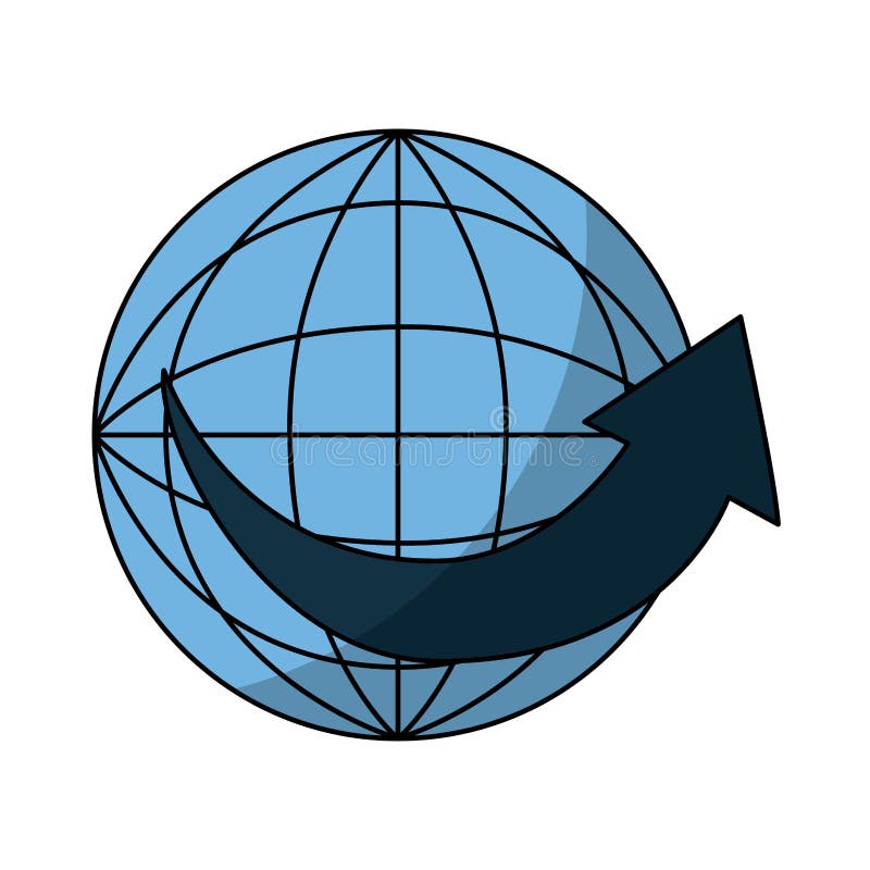 Sphere Planet with Arrow Around Stock Vector - Illustration of graphic ...