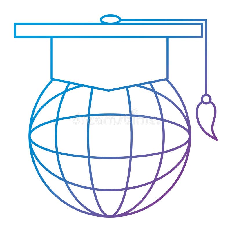 Sphere Planet with Hat Graduation Stock Illustration - Illustration of ...