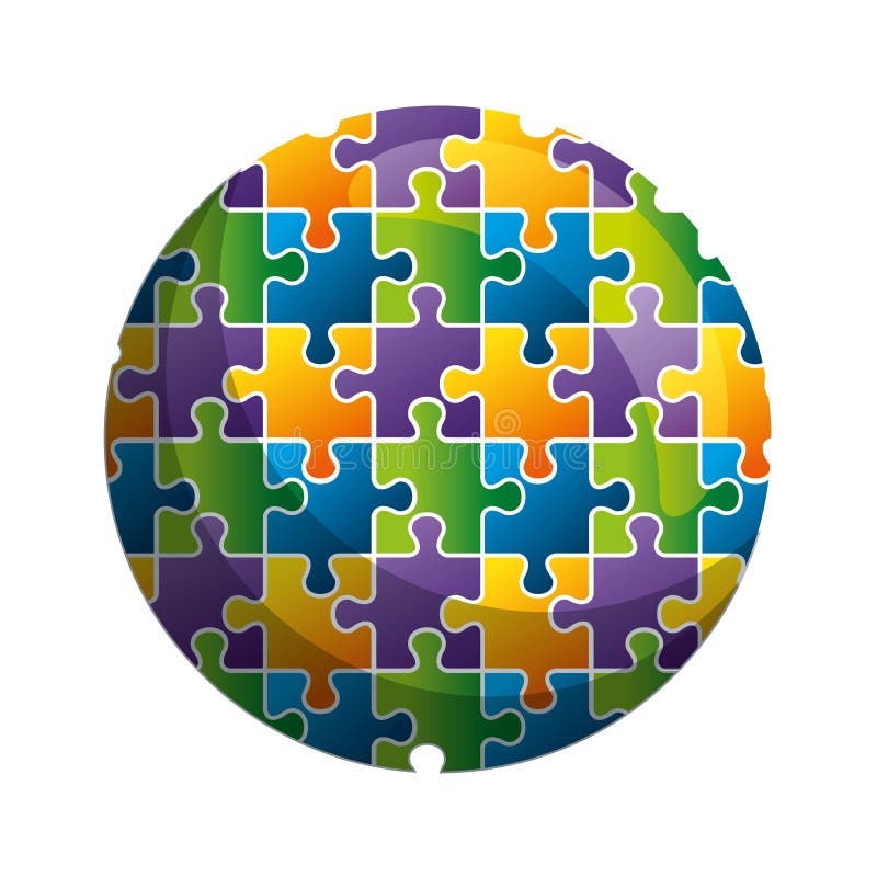 Sphere Planet with Puzzle Attached Stock Vector - Illustration of order ...