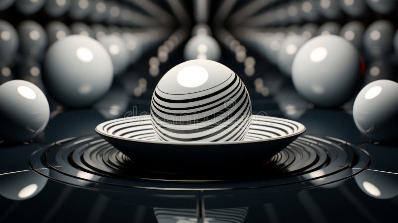 A sphere on a plate stock illustration. Illustration of still - 300919548