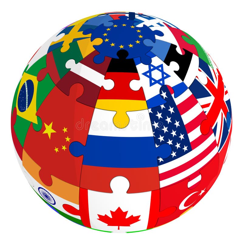 Sphere from Country Flags with Shadow Stock Illustration - Illustration ...