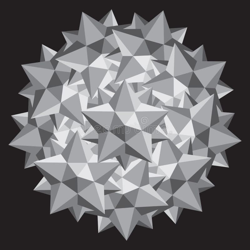 Sphere with a Pyramid Pattern Along the Surface Design Element Stock ...