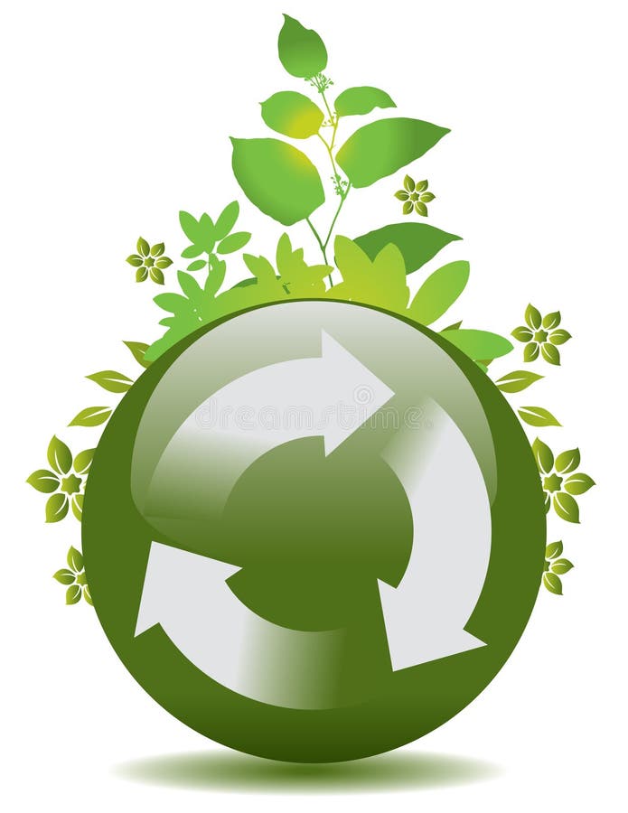 Sphere with recycle arrows stock vector. Illustration of shadow - 8651582
