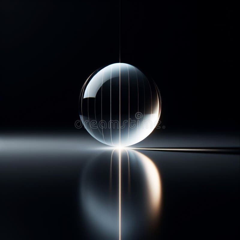 Sphere with Refraction and Holographic Effect Light on Dark Background ...