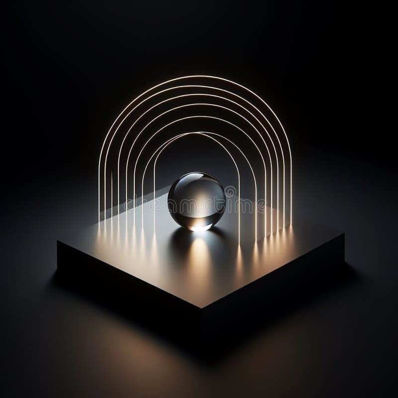 Sphere with Refraction Light and Holographic Effect on Dark Background ...