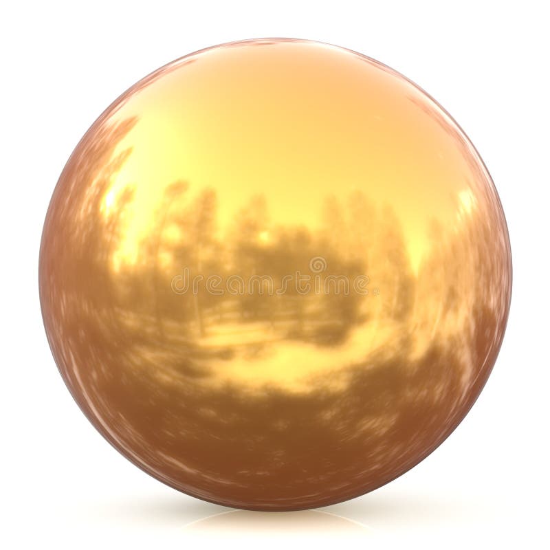 Sphere Round Button Golden Ball Basic Circle Geometric Shape Stock ...
