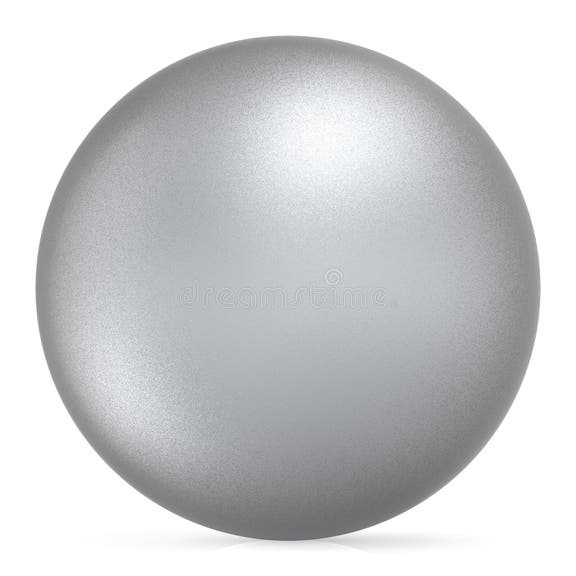 Sphere Round Button White Silver Ball Basic Matted Metallic Object ...