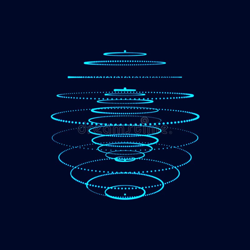Sphere from Set of Points.Network Concept. Cyberspace and Virtual ...