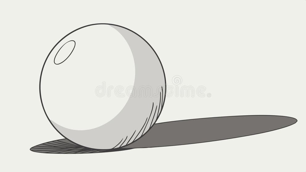 Sphere with Shadow Illustration, 3D and Basic Shape Design Art. Vector ...