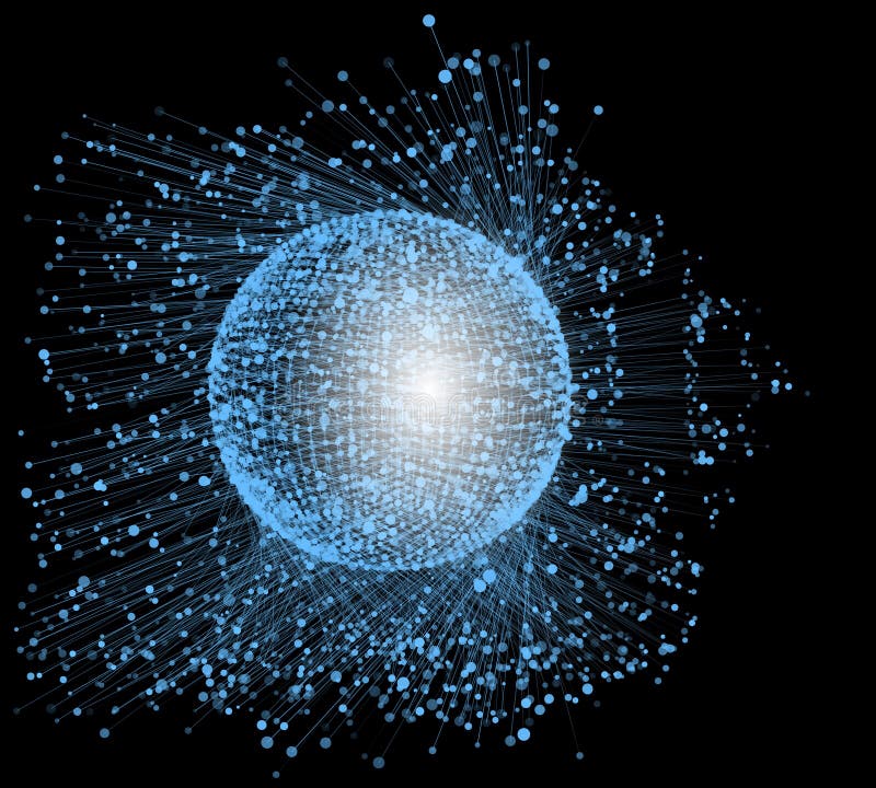 Sphere Shape from Particles in Chaotic Cloud. Vector Particles ...
