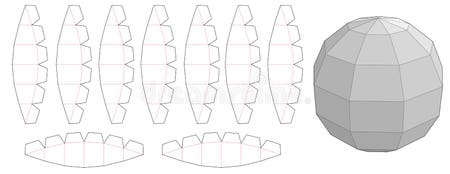 Sphere Shaped Die Cut Template Stock Vector - Illustration of geometric ...