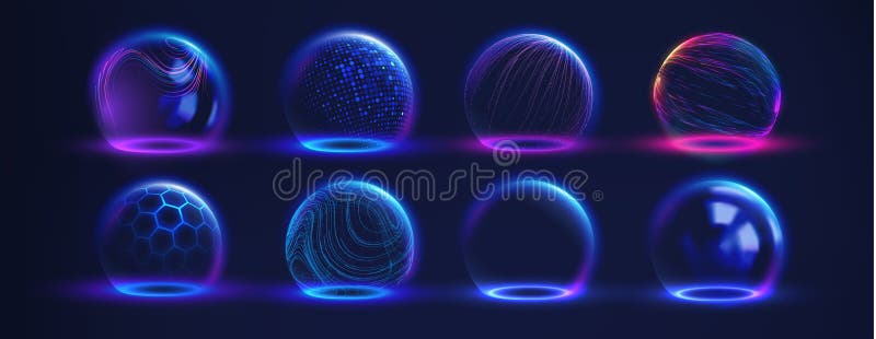 Sphere Shield Abstract Energy Protection. Force Field Defence Globe ...