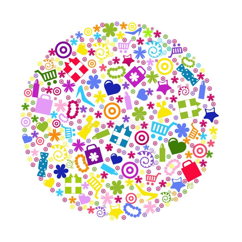 Sphere with Shopping Icons stock vector. Illustration of graphic ...