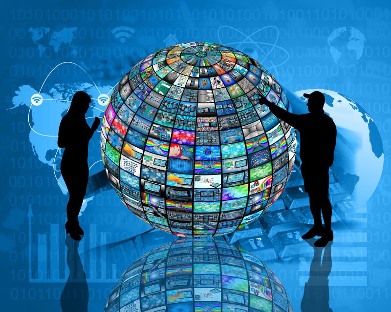 Sphere and silhouettes stock illustration. Illustration of choice ...