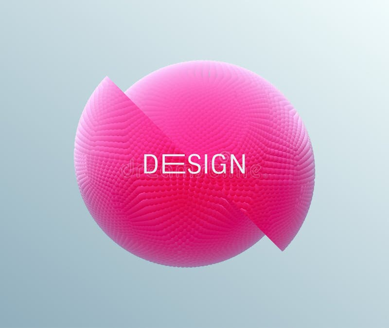 Sphere Sliced To Two Parts and Stacked with Shifted Elements. 3d Vector ...
