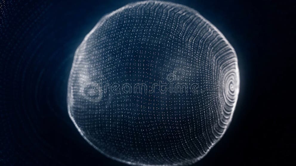 Sphere of Spinning Points, Particles. Loop Animation Stock Image ...