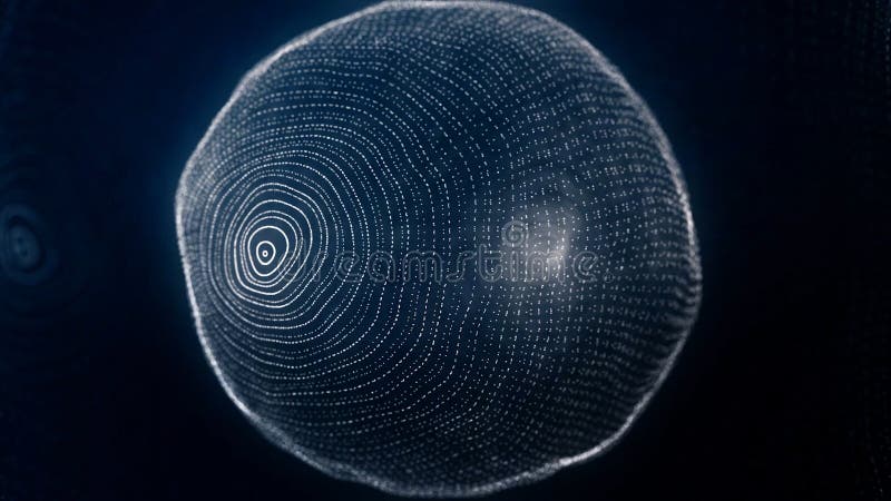 Sphere of Spinning Points, Particles. Loop Animation Stock Photo ...