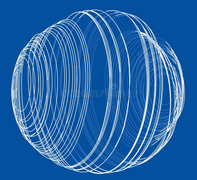 Sphere of spirals outline stock illustration. Illustration of element ...