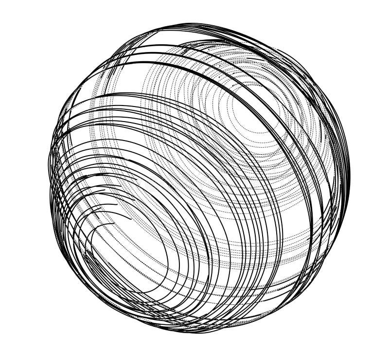 Sphere of spirals outline stock illustration. Illustration of swirl ...