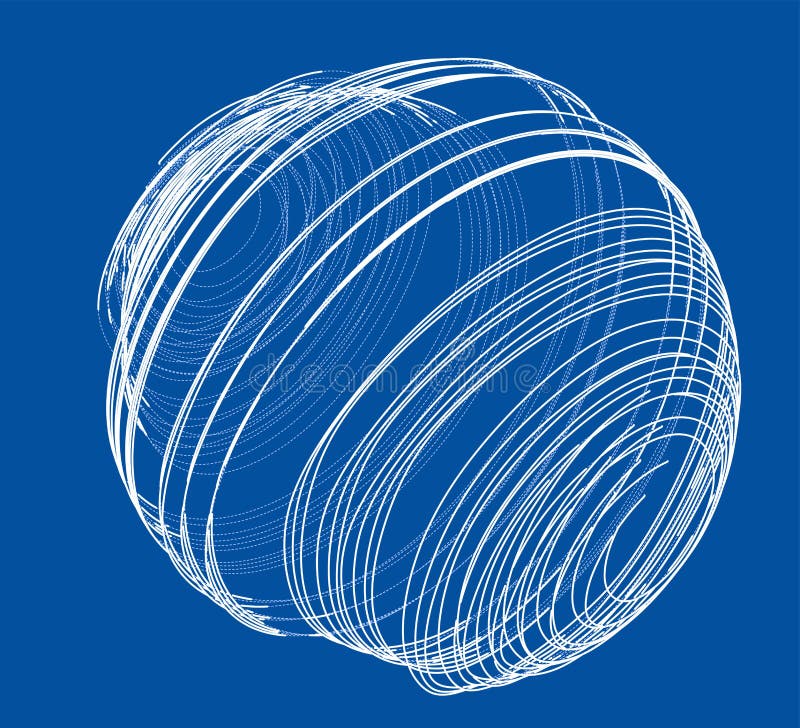 Sphere Of Spirals Outline. Vector Stock Vector - Illustration of planet ...