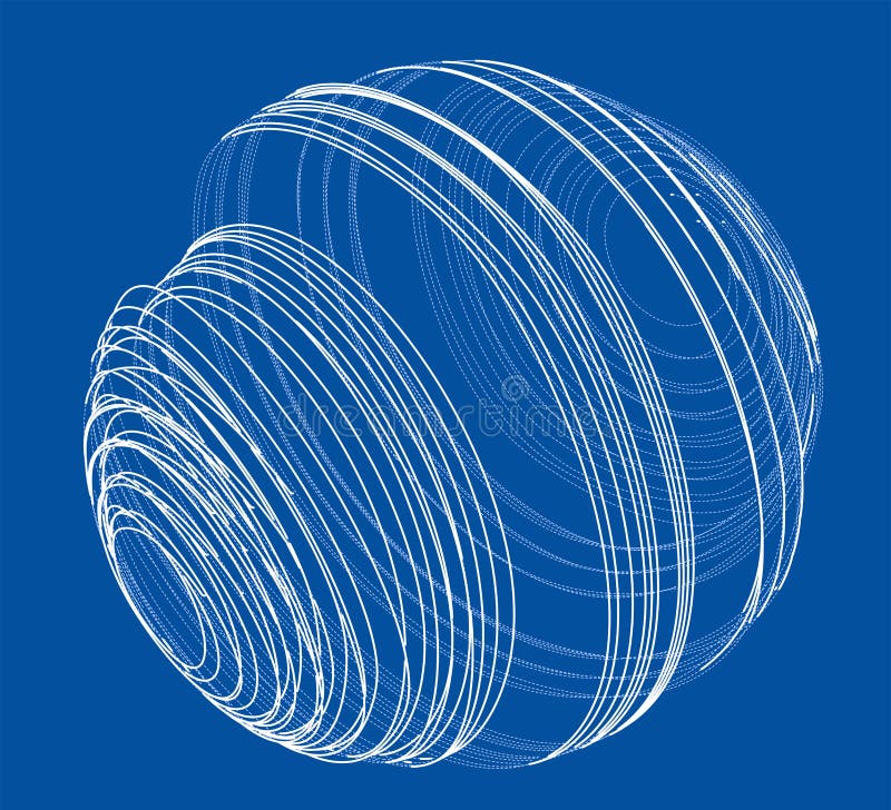 Sphere of Spirals Outline. Vector Stock Vector - Illustration of ...
