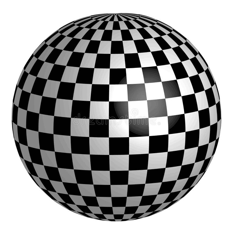 Sphere with Square Pattern on Surface, Vector Chess Planet Earth Stock ...