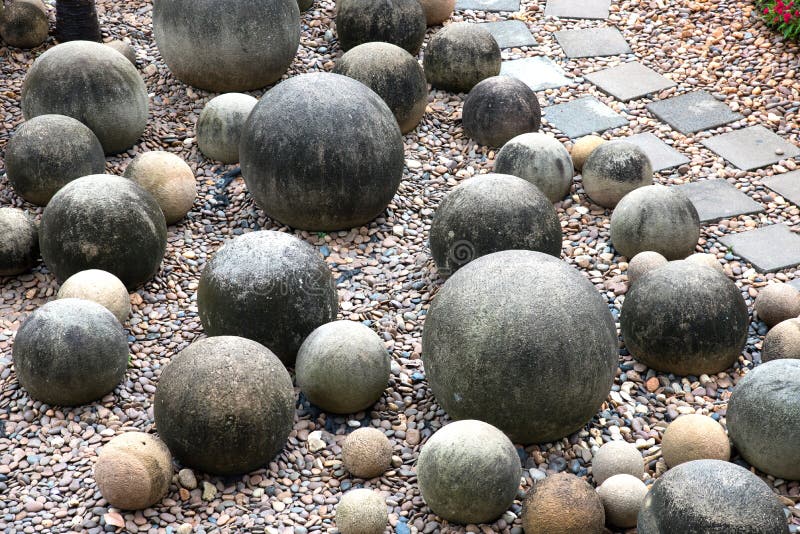 Sphere Stones Decorative in Garden Stock Photo - Image of exotic ...