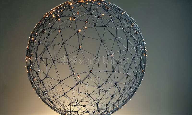 Sphere with String Lights on it Stock Illustration - Illustration of ...