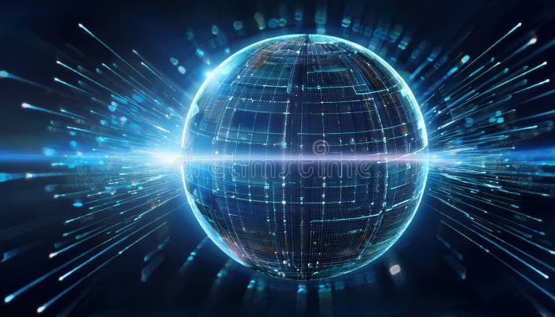 A Sphere Surrounded by a Dynamic Light Trail Creating a Stunning Visual ...