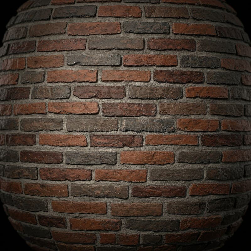 A Sphere with a Texture Resembling a Brick Wall, Featuring Horizontal ...