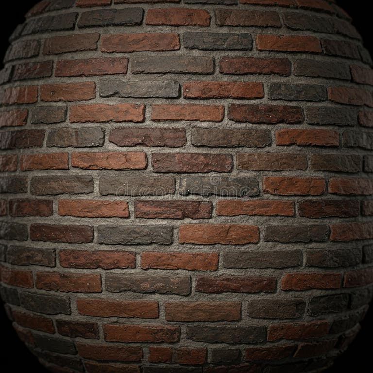 A Sphere with a Texture Resembling a Brick Wall, Featuring Horizontal ...