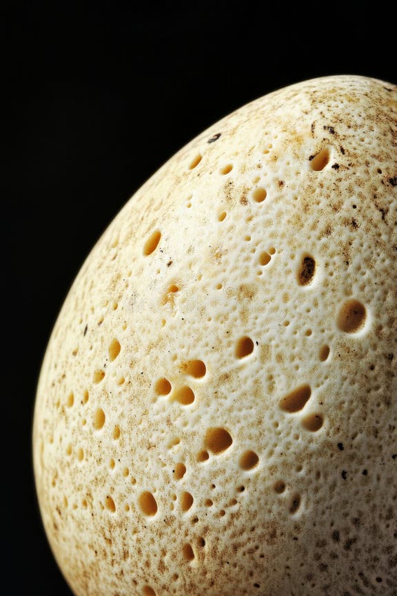 A Sphere with a Textured Surface and Off-white Color is Shown in Close ...