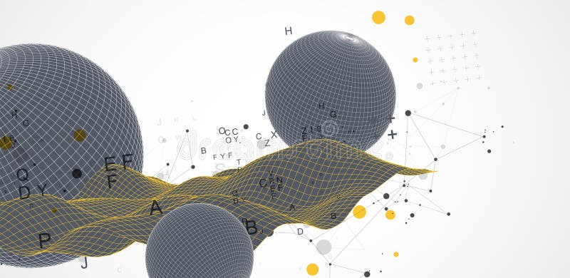 Sphere Theme with Connected Lines in Technology Style Background ...