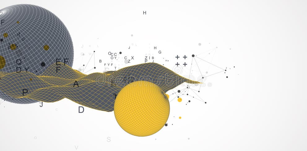 Sphere Theme with Connected Lines in Technology Style Background ...