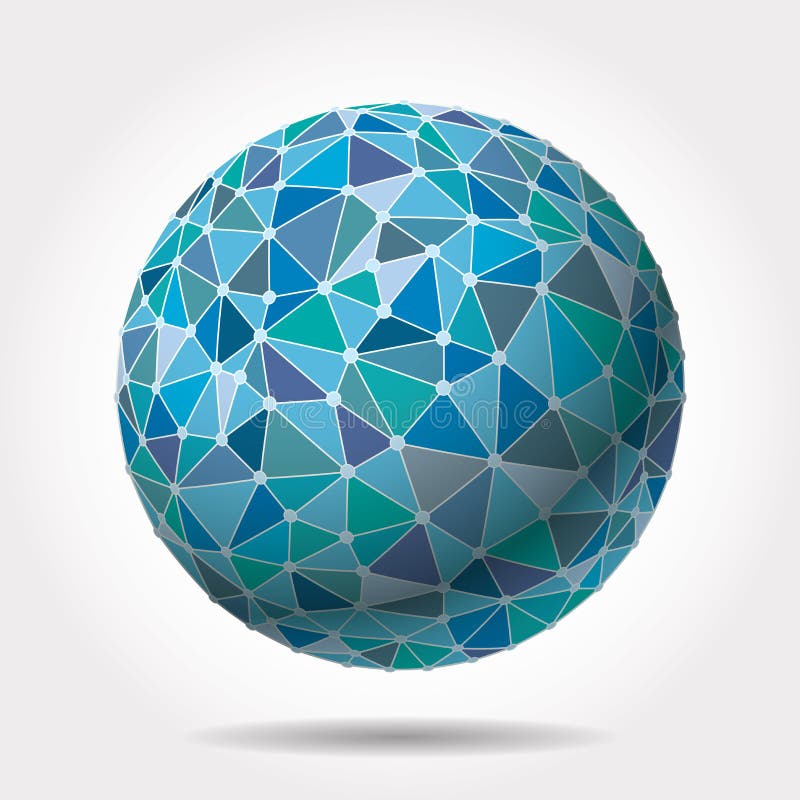 Blue tile sphere stock vector. Illustration of colorful - 125504500