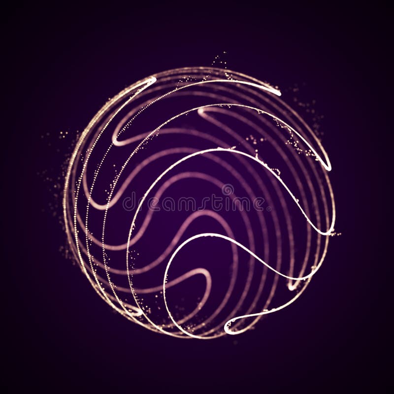 Sphere with Twist Lines. Spherical Waveform. HUD Element. Network Connection Structure. 3D ...