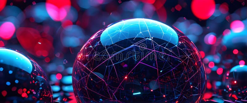 Sphere Voxel Surface, Geometric Web Lines Stock Illustration ...