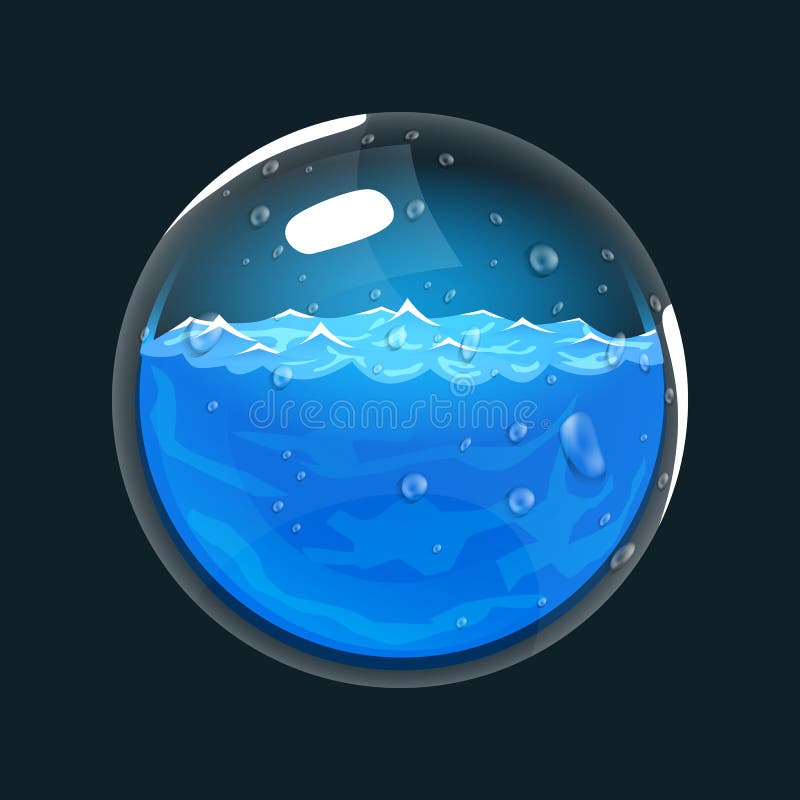 Sphere of Water. Game Icon of Magic Orb. Interface for Rpg or Match3 ...