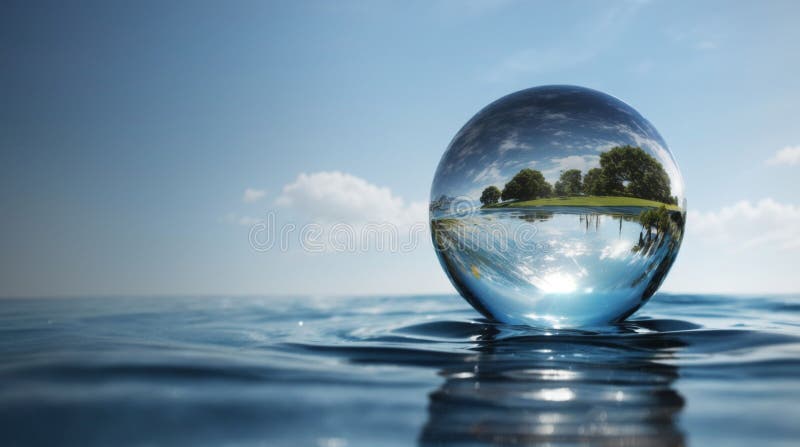 Sphere from Water (a Water Rough Structure) on a Reflecting Surface ...
