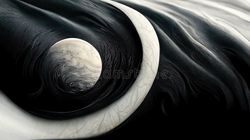 Sphere Waves in Black and White. AI Generated Stock Illustration ...