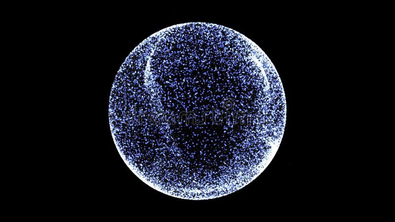 Sphere of White Little Particles on Black Background. Stock Footage ...
