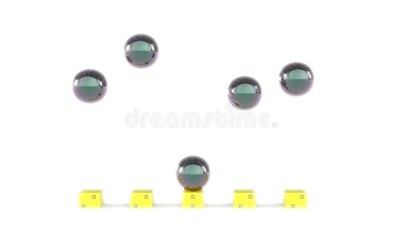 Spheres Balls Fall on Different Grasp 3d Stock Illustration ...