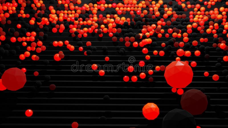 Spheres or Balls Fall Down on Steps Bounce Off Stair and Roll Down ...