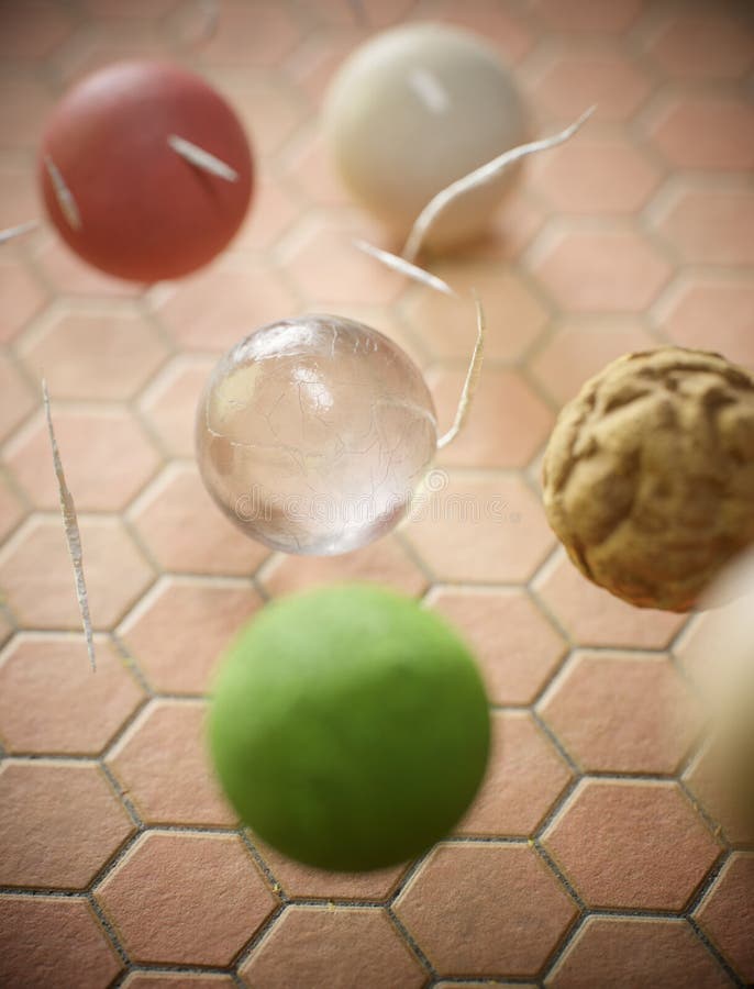 Spheres Bouncing on Ceramic Tiles Stock Image - Image of wallpaper ...