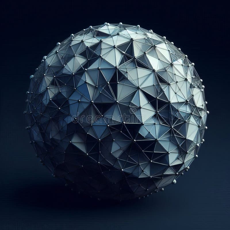 Spheres Broken Down into Geometric Polygons and Meshes Giving a Stock ...