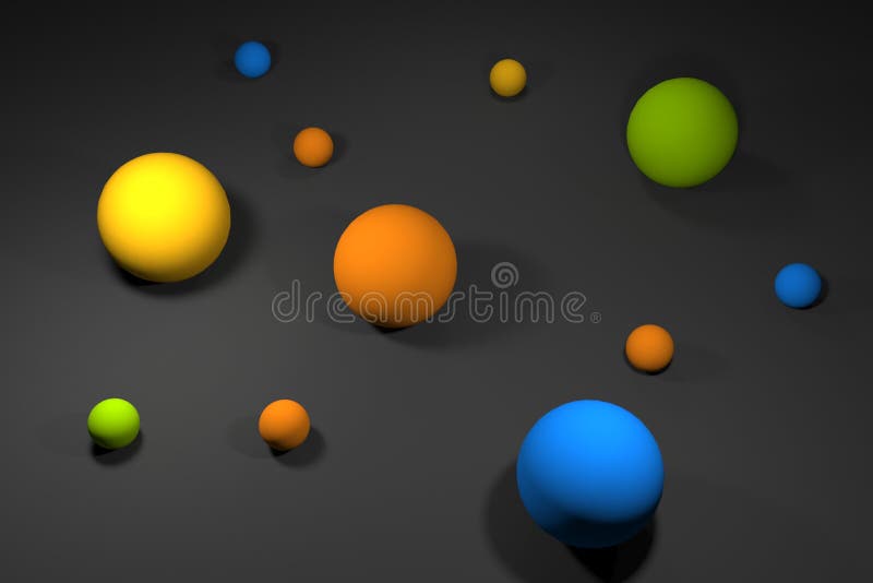 Spheres Colors 3d Render Background Abstract Stock Illustration ...