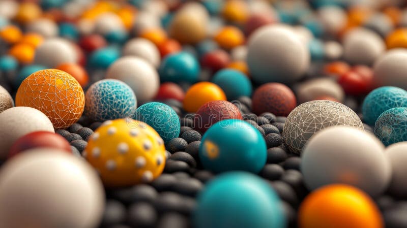 Spheres Float within a Digital Environment, Featuring 4k High ...