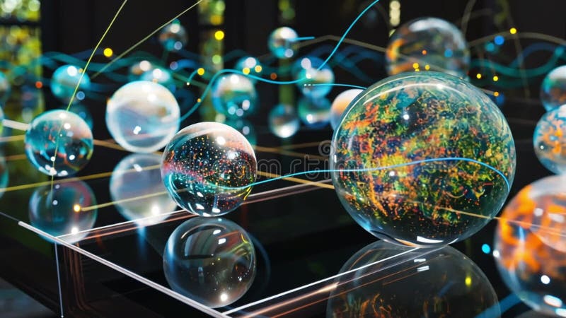 Spheres Floating in Three-Dimensional Space Stock Video - Video of ...