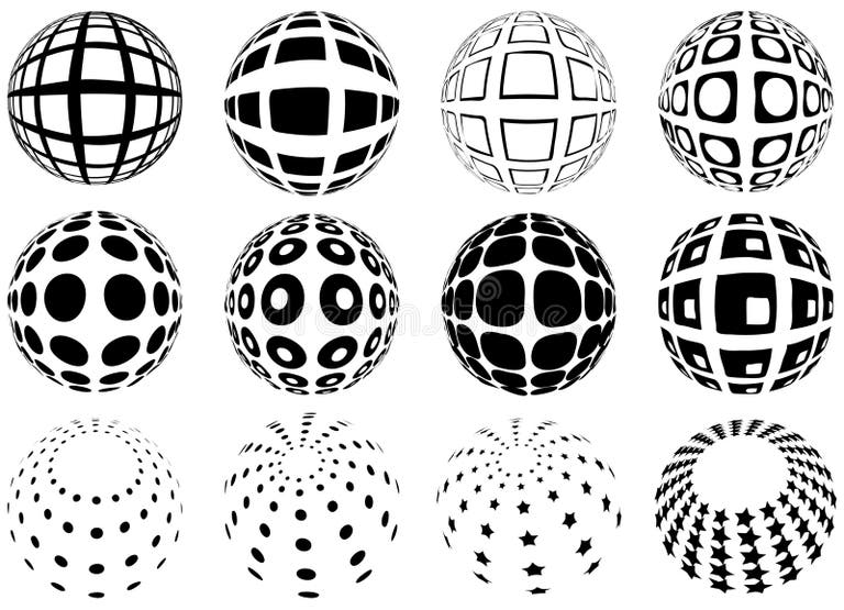 Spheres with grid pattern stock vector. Illustration of halftone - 4479571