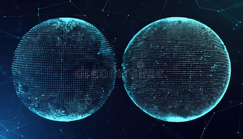 Spheres of Interconnected Globes in a Digital Landscape a Futuristic Vision of Global ...